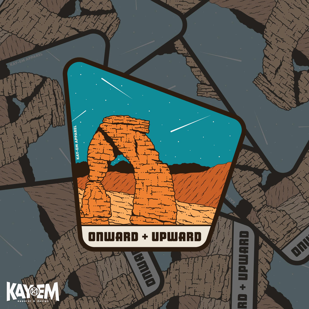Onward + Upward Sticker – Kay-Em Apparel